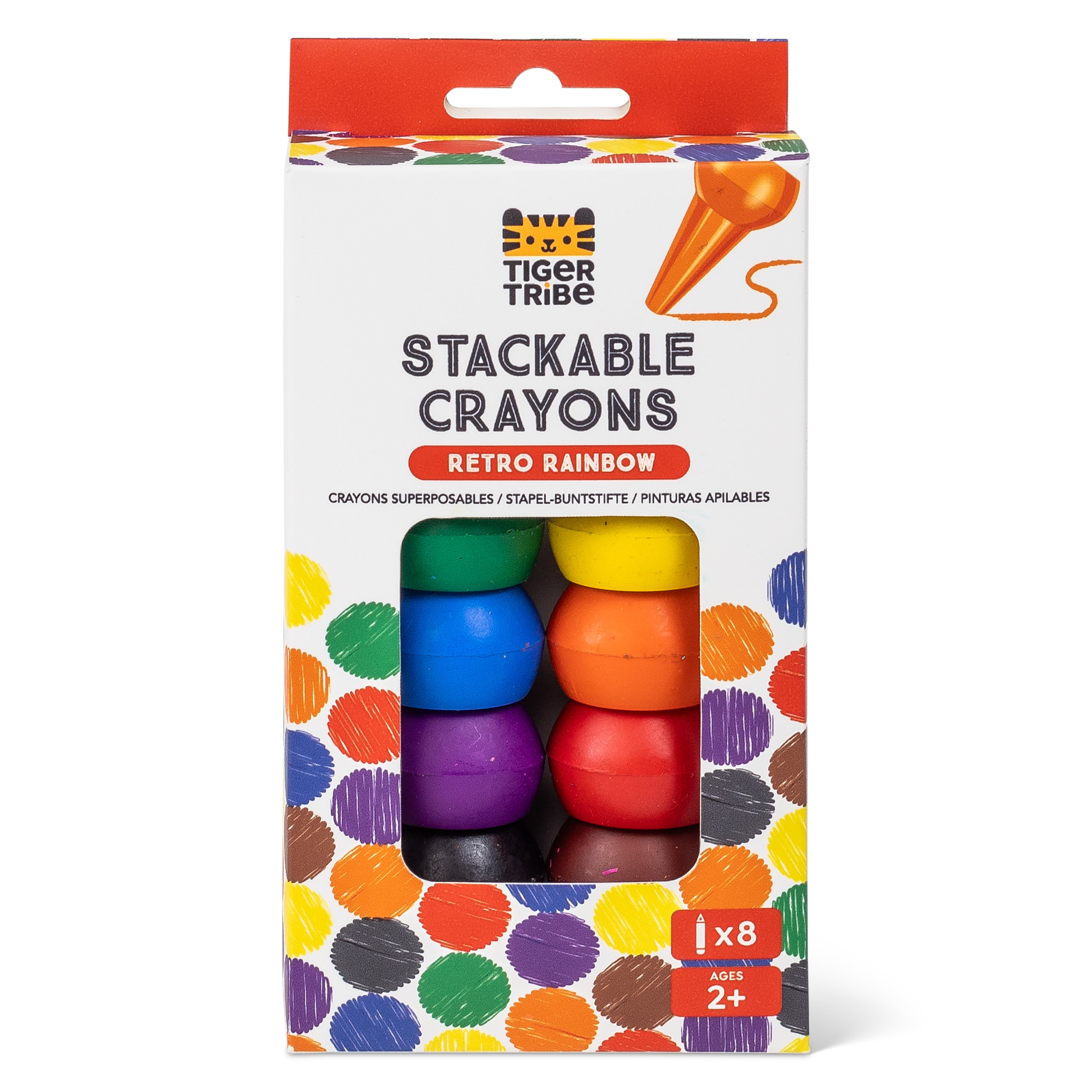 Stackable Crayons - Retro Rainbow – Tiger Tribe